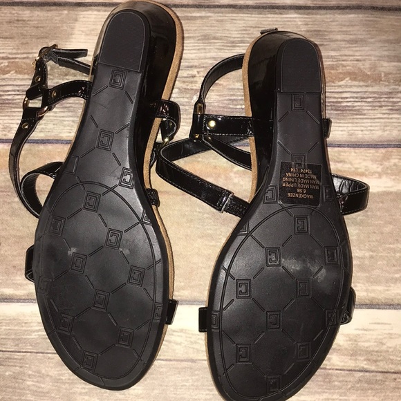Chaps | Shoes | Chapsfaux Patent Leather Wedge Sandals65 | Poshmark